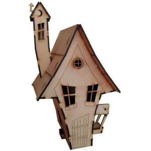 Wonky Haunted House - MDF Wood Kit